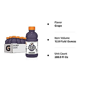 Gatorade Gatorade G Zero Thirst Quencher, Grape, 12 Fl Oz (Pack of 24)