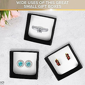 Black Ring Box for Wedding Ceremony - 24Pcs Small Jewelry Box Ring Holder Earrings Box Small Square Ring Boxes for Jewelry Gift - Birthday Earring Gift Box Engagement Ring Box Hard Jewelry Travel Case