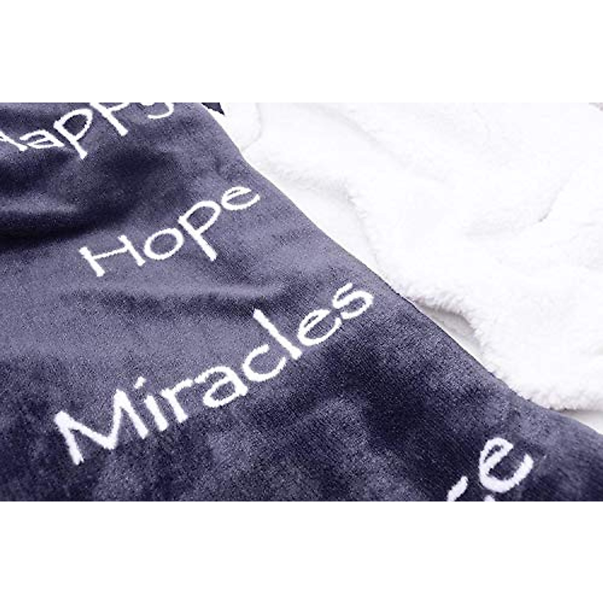 Healing Blanket with Inspirational Message of Love Hope Happiness Health - Super Soft Throw Blanket is The Perfect Recovery Blanket or Cancer Gift for Men and Women - Gratitude Grey