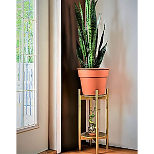 ZPirates Golden Tall Plant Stand Indoor - Tall 26-inch, 12-inch Wide Top - Holder for Small and Large Planter Pots and Flower Vases