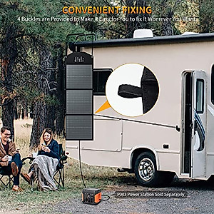Ecosonique Foldable Solar Panel 60W with Adjustable Kickstand, Portable Solar Panel for Power Station, 18V Folding Solar Charge with 2 USB Outputs for RV Laptops Solar Generator Van Camping Off-Grid