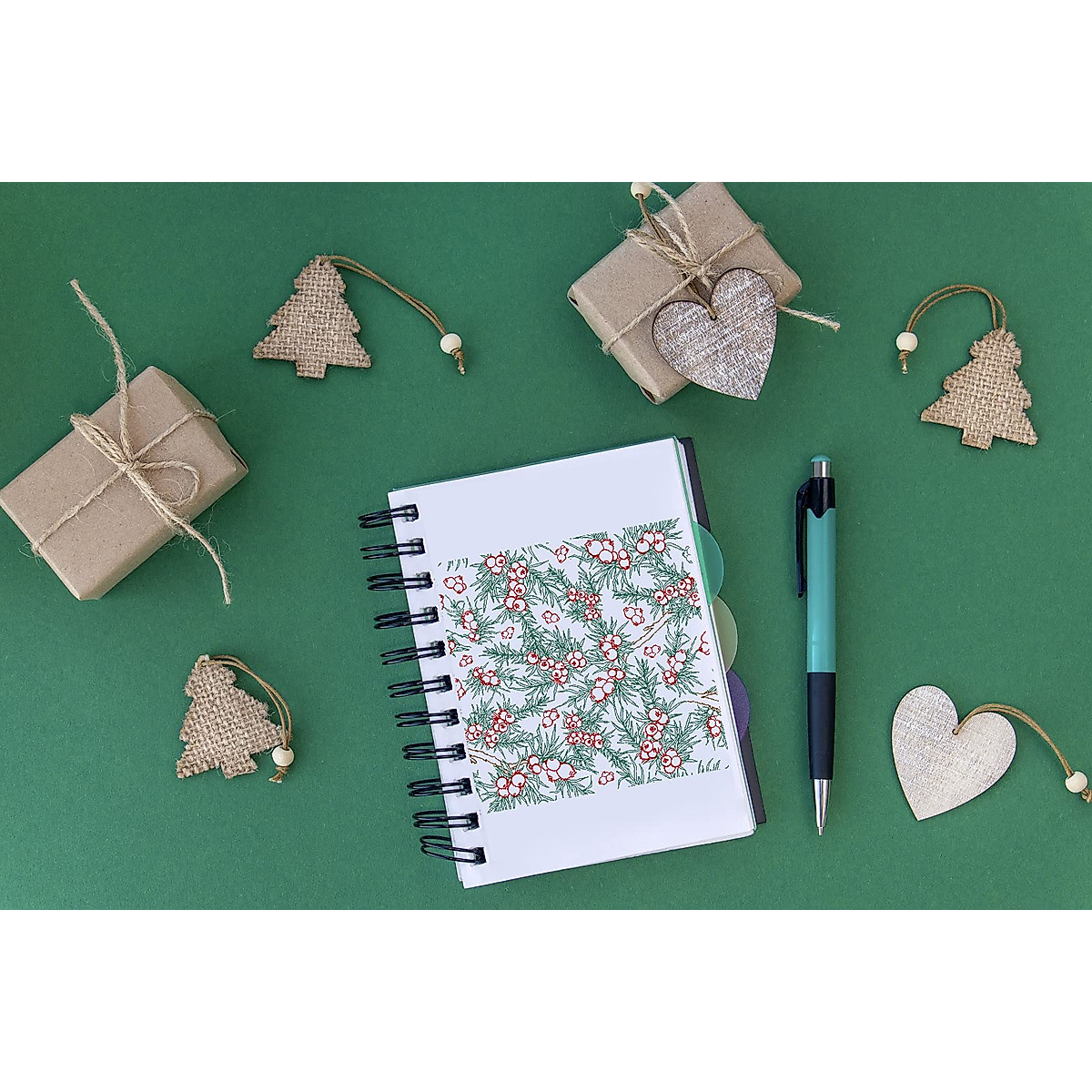 Hying Christmas Holly Berry Leaves Clear Stamps for Card Making Scrapbooking, Xmas Pine Leaves Rubber Stamp Tress Leaves Stamps for Crafting Photo Album Decorations