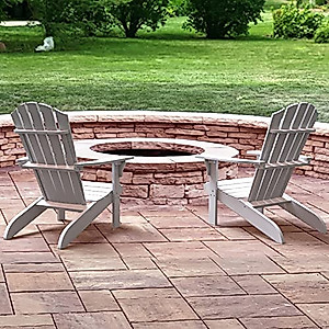 Vobelta Adirondack Chair, Premium Poly Lumber, Ergonomic Design and Comfort, Heavy Duty, Weatherproof, Outdoor Patio Garden Classic Adirondack Chairs, Waves Collection (White)