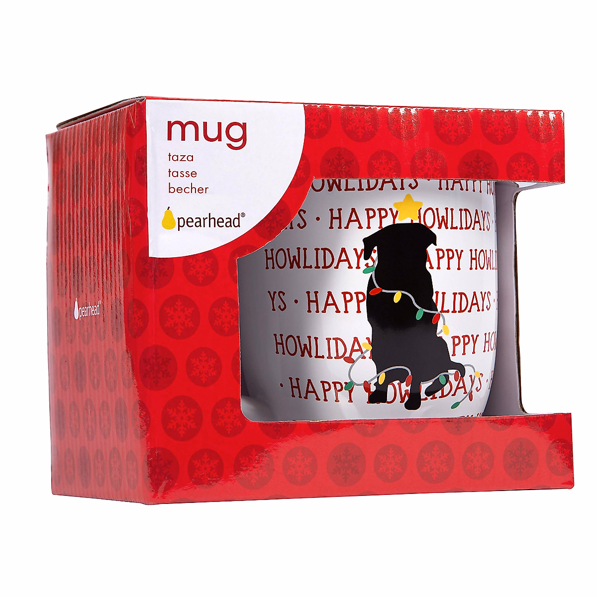 Pearhead Pet Happy Howlidays Dog Coffee Mug, Dog Owner, Holiday Stocking Stuffer