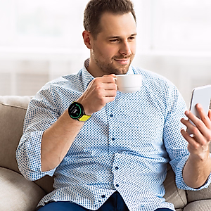 Rugged Bands Compatible with Samsung Galaxy Watch 5 Band 40mm 44mm, Galaxy Watch 5 Pro Band 45mm, 20mm Soft Silicone Sport Replacement Strap for Women Men, Lime