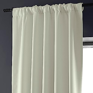 HPD HALF PRICE DRAPES Solid Thermal Insulated Blackout Curtains for Bedroom 50 X 96 Signature Linen Window Treatment Curtain (1 Panel), FLCH-FMBO20128-96, Excursion Ivory