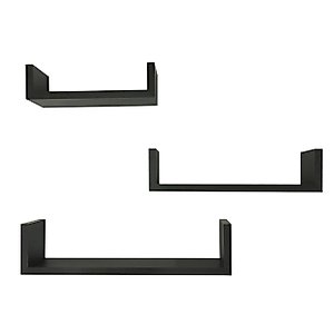 EWEI'S HomeWares Ewei ' S Homewares Floating U Shelves Whc 1004 Cd WHC1004CD-ES, 17 in x 4 in x 4 in, Espresso Finish