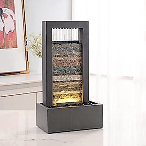 Kenroy Home 51120WG Gantry Table Fountain with Gray Finish, Rustic Style, 18.25" Height, 10" Width, 6" Depth