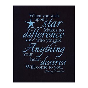 Jiminy Cricket Quote- When You Wish- Inspirational Wall Art Print, This Typographic Wall Decor Print Makes Ideal Wall Art Decor For Living Room, Office, Classroom & Inspiring Gift, Unframed-8x10”