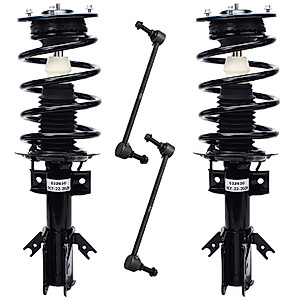 Detroit Axle - FWD Front Struts Sway Bars for 2013-2018 Ford Fusion Complete 2 Struts with Coil Spring 2 Sway Bar Links 2014 2015 2016 2017 Replacement Quick Install Ready Struts Shocks Assembly