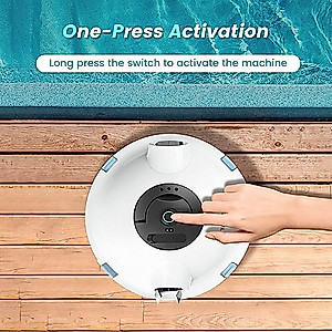 𝟮𝟬𝟮𝟯 𝙐𝙥𝙜𝙧𝙖𝙙𝙚 TASVAC Cordless Robotic Pool Cleaner, Automatic Vacuum, 90 Mins Runtime, Powerful, Self-Parking, Lightweight, Ideal for Flat Above/In-Ground up to 1100 Sq.Ft, Off-White (Y10)