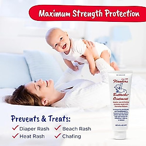 Flanders Buttocks Ointment - Diaper Rash Cream for Treatment & Prevention, Pharmacist Developed, Heat Rash & Chafing in Infants to Adults, Instant Relief (2 Pack of 4oz Tubes)