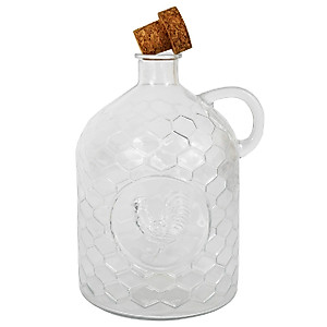 Circleware Rooster 2 Liter Glass Jug Pitcher with Cork Stopper
