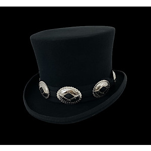 Funk Plus Hat Band Oval Concho Genuine Leather USA Made For Tophat Slash Hat Cowboy Steampunk Cosplay