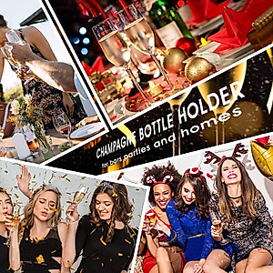 12 Pieces Champagne Bottle Clips for Sparklers, Champagne Bottle Extender Clips Sparklers,Champagne Sparkler Holders Clips for Candel Birthday Wedding Party Supplies