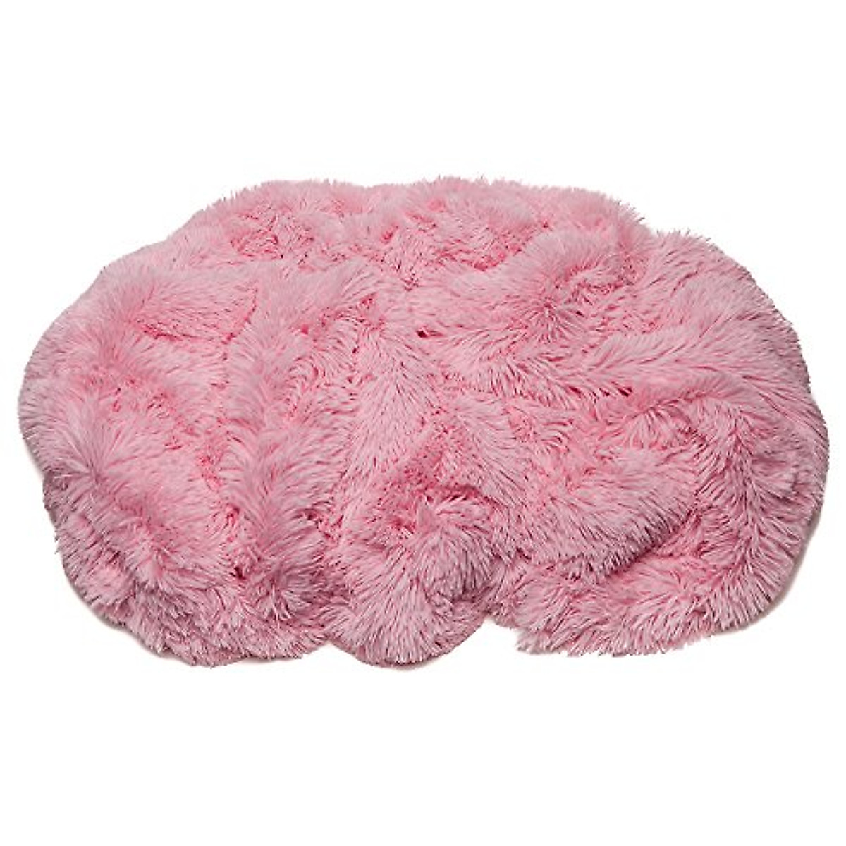 Chanasya Fuzzy Shaggy Faux Fur Throw Blanket and Pillow Cover 3-Piece Set - Lightweight Plush Sherpa Throw (50x65 Inches) and 2 Matching Throw Pillow Covers (18x18 Inches) for Bed Couch - Pink