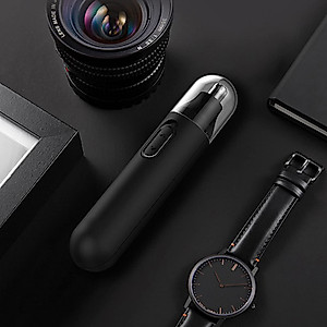 Qisebin Upgraded Nose and Ear Hair Trimmer, Professional Painless Nose Hair Remover for Men and Women, Electric High-speed Rotating Waterproof Stainless Steel Nose Hair Trimmer,Black