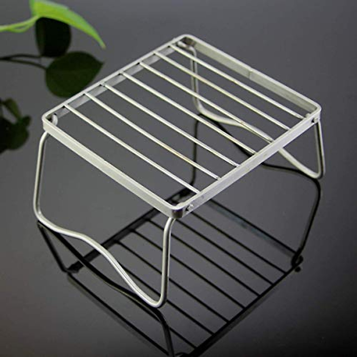 FBWSM Portable Camping Grill Mini Stainless Steel BBQ Grill Folding Compact Barbeque Grill for Picnics, Backpacking, Backyards, -17 * 15.5 * 9.5cm