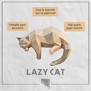 Mayde AskCreative 3D Puzzle Art DIY Animal Craft Kit - DIY Papercraft Kits for Adults and Kids (Teardrop Hanging Cat)