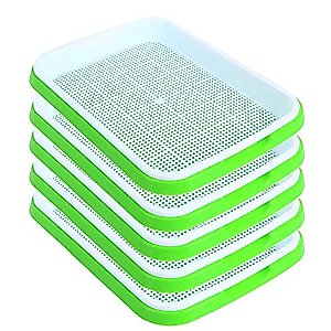 SHEING Seed Sprouter Germination Tray 5 Pack, BPA Free Nursery Healthy Wheatgrass Seeds Grower & Storage Trays for Garden Home Office