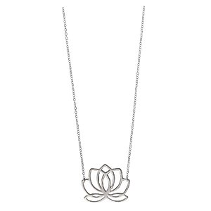 Boma Jewelry Sterling Silver Lotus Blossom Flower Necklace, 16 inches