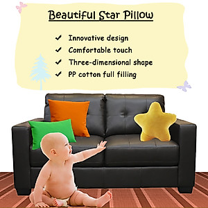zhidiloveyou Star Pillow Plush Yellow, Stuffed Star Shaped Pillow Cute Toy for Kids 15.7 inch