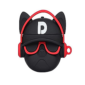EJOSHELL 3D Unique Stylish Animals Hiphop Bulldog Silicone Case Compatible with Airpods3 2021 Airpods 3rd Soft Puppy Pet Headphone Cover a Funny French Dog Keychain for Girl Boys Best Gift Black