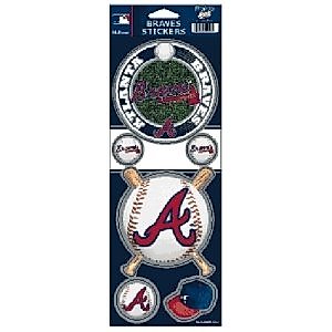 Wincraft MLB Atlanta Braves Prismatic Stickers, Team Color, One Size