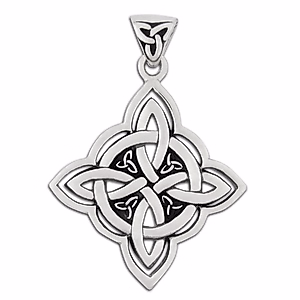 Sterling Silver Celtic Knotwork Witches Knot Pendant