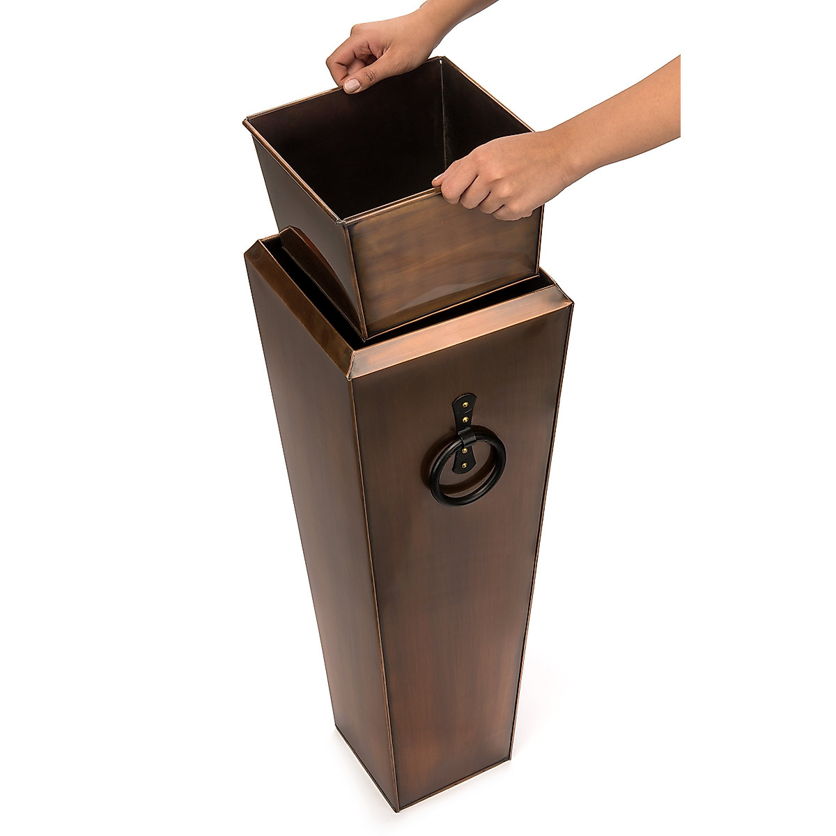 H Potter Tall Planter Antique Copper Patio Deck Indoor Outdoor Garden Flower Planters Set of 2