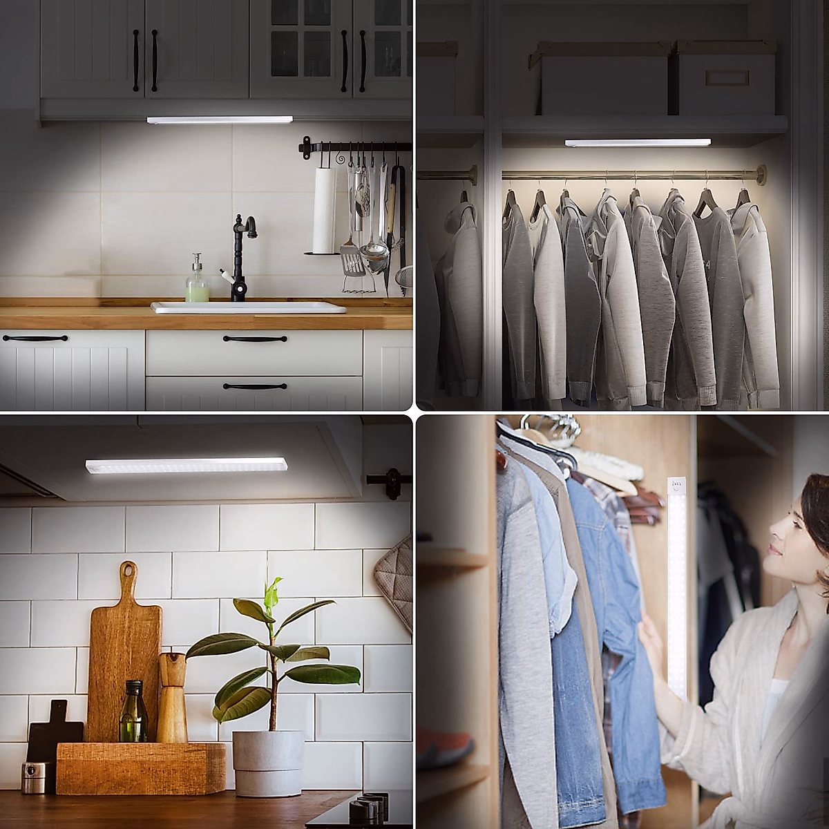 BLS 84 LED Closet Lights Battery Powered LED Lights, Super Bright Under Cabinet Lighting, Motion Sensor Light Indoor, Wireless Lights, 3200mah Rechargeable Battery Operated Lights, 120 Days Run Time