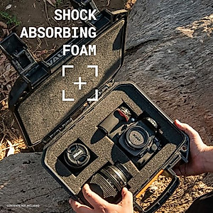 Pelican Vault - V200 Multi-Purpose Hard Case with Padded Dividers for Camera, Drone, Equipment, Electronics, and Gear (Black)