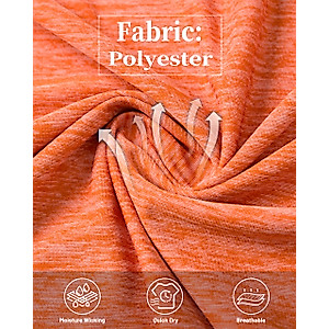 MAGCOMSEN Sports Shirts for Men Dry Fit Crew Neck Quick Dry Cool Lightweight Marathon Tee Hiking Athletic T Shirt Orange L