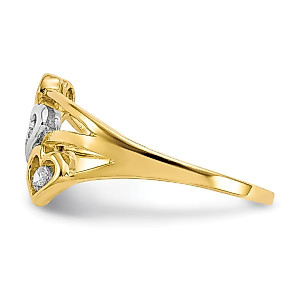 IceCarats 10K Yellow Gold Triple Heart Love 3 Stone Cubic Zirconia CZ Ring Size 6