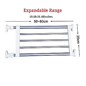 BAOYOUNI Expandable Closet Tension Shelf Storage Rack Heavy Duty Stainless Steel Adjustable Metal Organizer for Wardrobe, Cupboard, Kitchen, Bathroom Use, 19.68-31.49 Inch