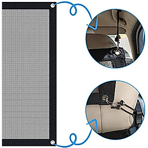 STARROAD-TIM Dog Car Barrier Vehicle Pet Barrier Backseat Mesh Dog Car Divider Net with Adjusting Rope and Hook Suitable for SUV Pickup and Small Car (43.3in x 23.62in)