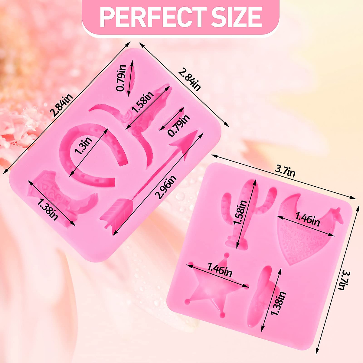 Set of 8 Bull Head Silicone Molds Feather Arrow Boot Horseshoe Hoof Fondant Mold Chocolate Shoe Mold Fondant and Gum Paste Molds Cupcake Cake Topper Decoration for Baking DIY Crafts (Cute Style)