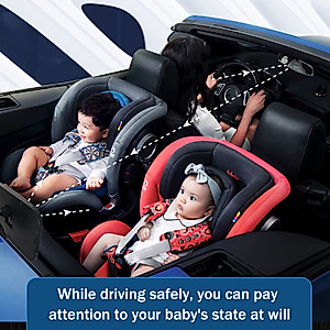 UYYE Baby Car Mirror, Adjustable Car Seat Mirror, Safety Car Seat Mirror for Rear Facing Infant,Shatterproof Baby Mirror for Car Interior Accessories-Black