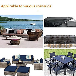 Patio Furniture Cover Waterproof Heavy Duty Cover Outdoor Table Covers Lawn Chair Sofa Fabric Covers Sets for Table Protection Dining Table and Chair Dustproof Cover,Black 91L x 91W x 28H Inches
