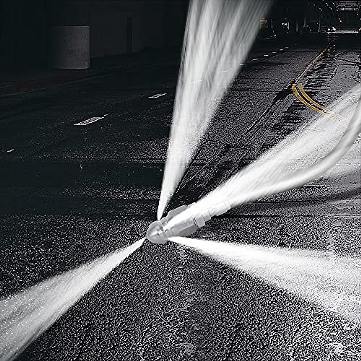 Alpha Rider Sewer Jet Nozzle, Stainless Steel Pressure Washer Sewer Jetter Nozzle Head, 1/4" Quick Connector, 5000 PSI Drain Jet Hose Nozzle