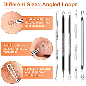 Pimple Popper Tool Kit, IUMAKEVP 15 PCS Professional Stainless Steel Blackhead Remover Comedone Extractor Tools for Removing Zit on Face - Acne Removal Kit with Metal Case (Silver)