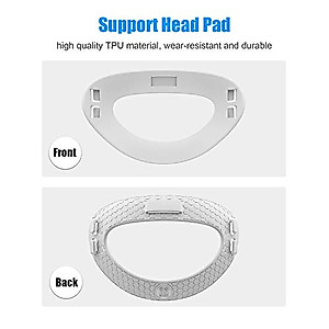 AMVR Head Strap Attachment for Oculus Quest 2, Soft TPU Elite Strap Back Pad VR Accessories Compatible with Meta Quest 2, Reduce Head Pressure to Enhance Comfort and Game Experience（Gray, No Strap）