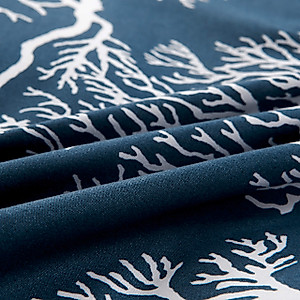 YFISAN Navy Comforter Cover Set Twin Printed Breathable Soft 2 Pieces Bedding Set with Zipper Closure and Corner Ties 68"x90" Durable Duvet Cover Set (Style 2, Twin)