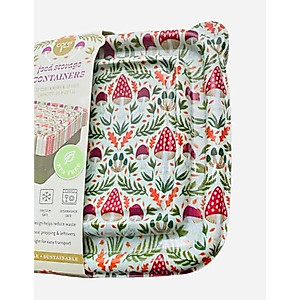 Core Essentials Food Storage Containers, 33.8 oz/1 L, Set of 24 Pieces (MUSHROOMS)