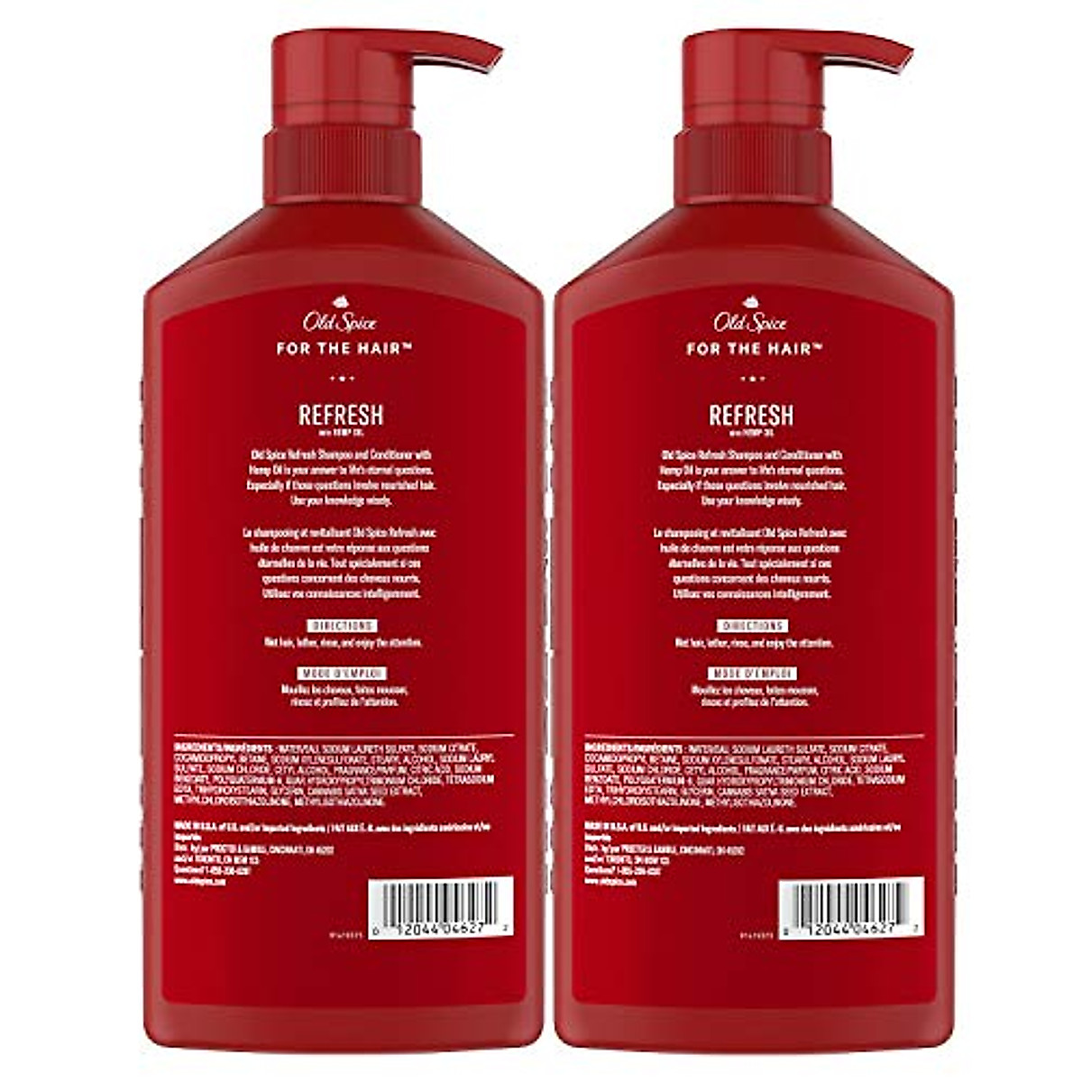 Old Spice Refresh 2in1 Shampoo and Conditioner for Men, With Hemp Oil, 44 Fl Oz
