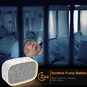 White Noise Sleeping Machine /Professional Alpha Brainwave Musics for Baby &Pregnant Woman&Adults, with Warm Color Night Light ,10 Professional Sounds & Auto-Off Timer. (White, Small), White,black