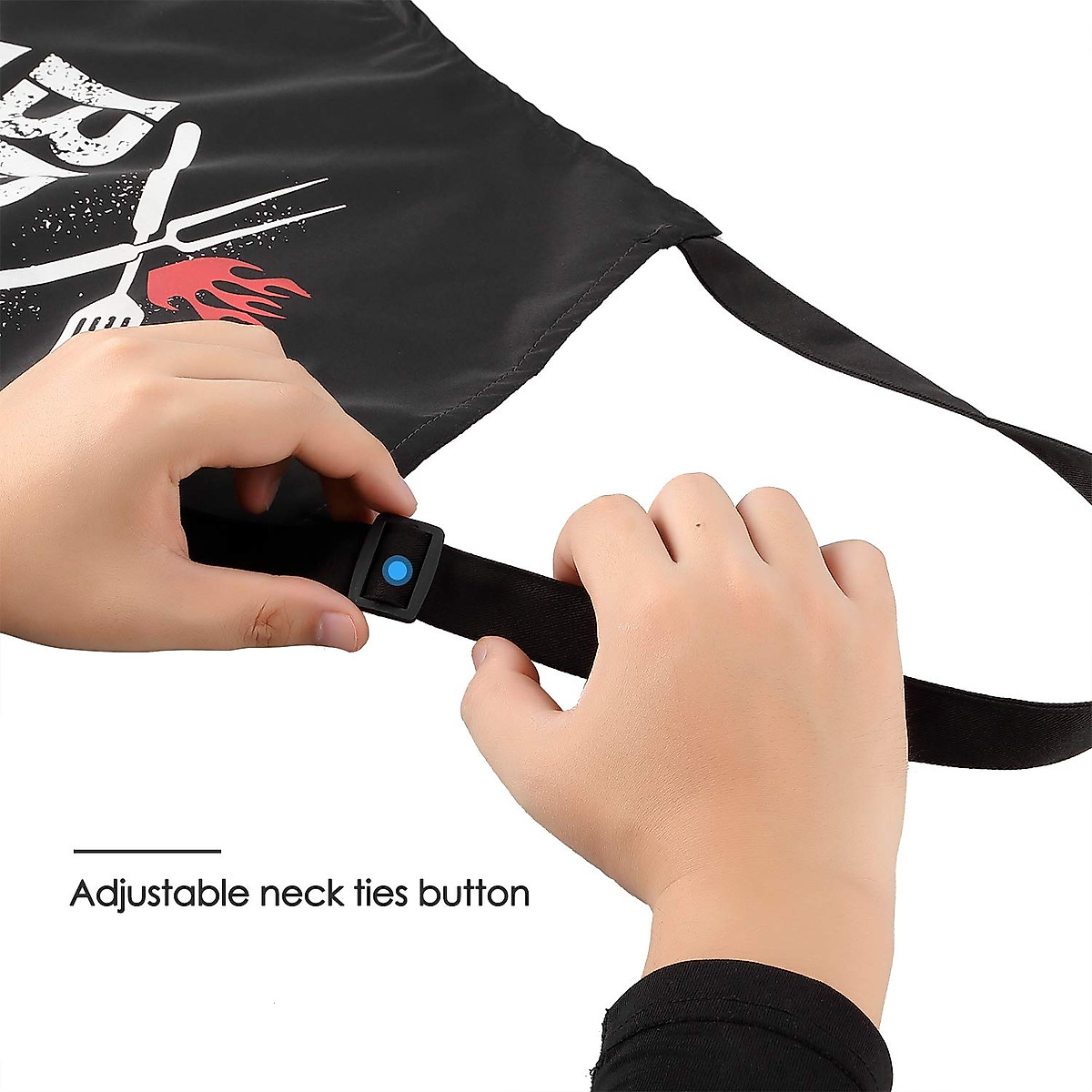 Grill Master - BBQ Apron Funny Grill Apron with 2 Pocket Adjustable Neck Strap Cooking Apron for Birthday, Christmas, Thanksgiving, Father's Day Gifts for Dad, Husband, Friends