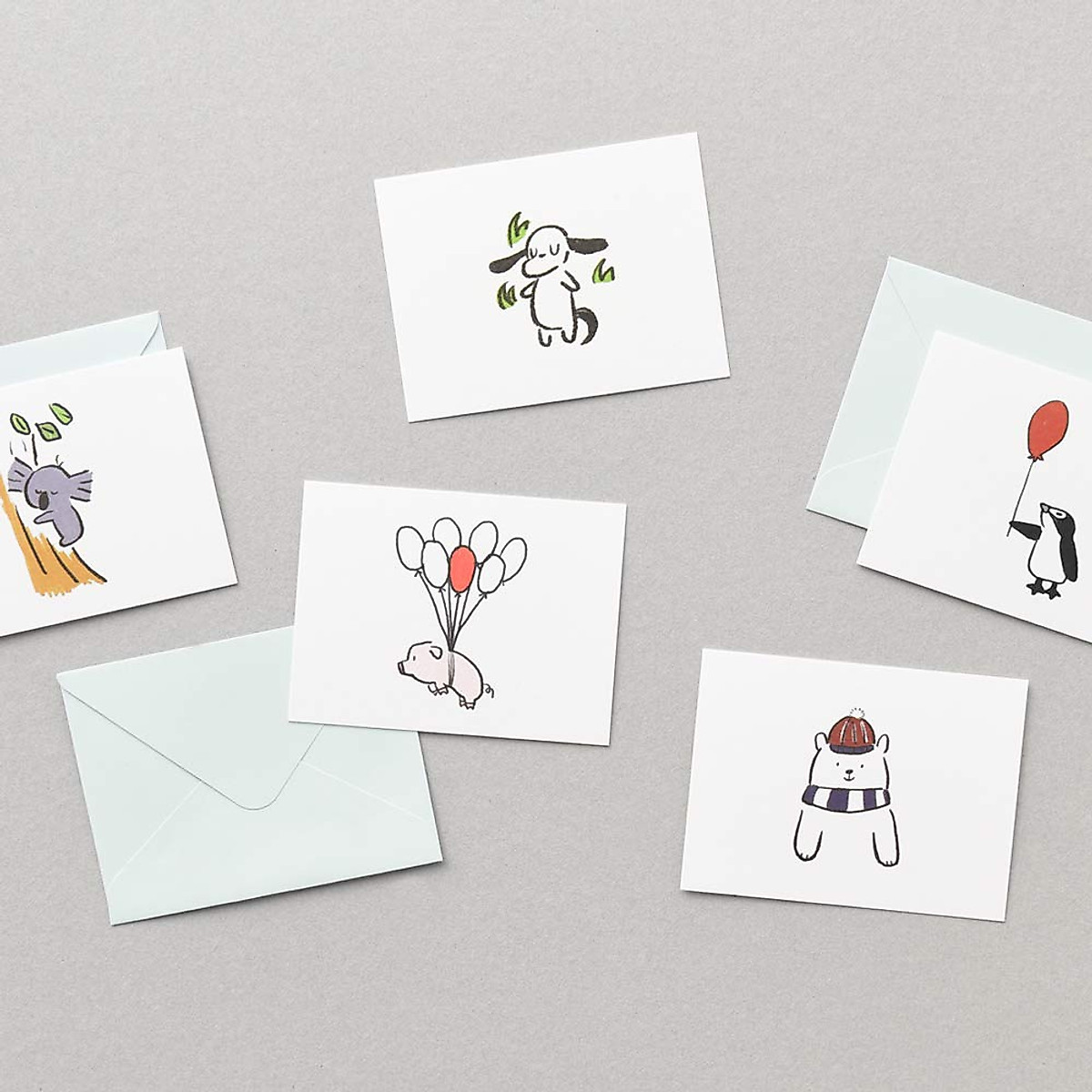 Monolike Message Buddy Card - Mix 40 Mini Single cards, 20 envelopes Package