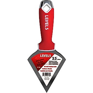 3.5" Pointed Stainless Steel Joint Knife - LEVEL5 | Metal Hammer End | Pro-Grade Finishing Tools | Drywall Wallboard Plasterboard Paint | 5-202