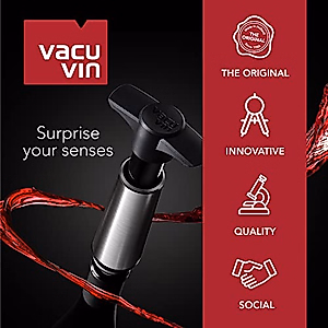 The Original Vacu Vin Wine Saver with 2 Vacuum Stoppers – White